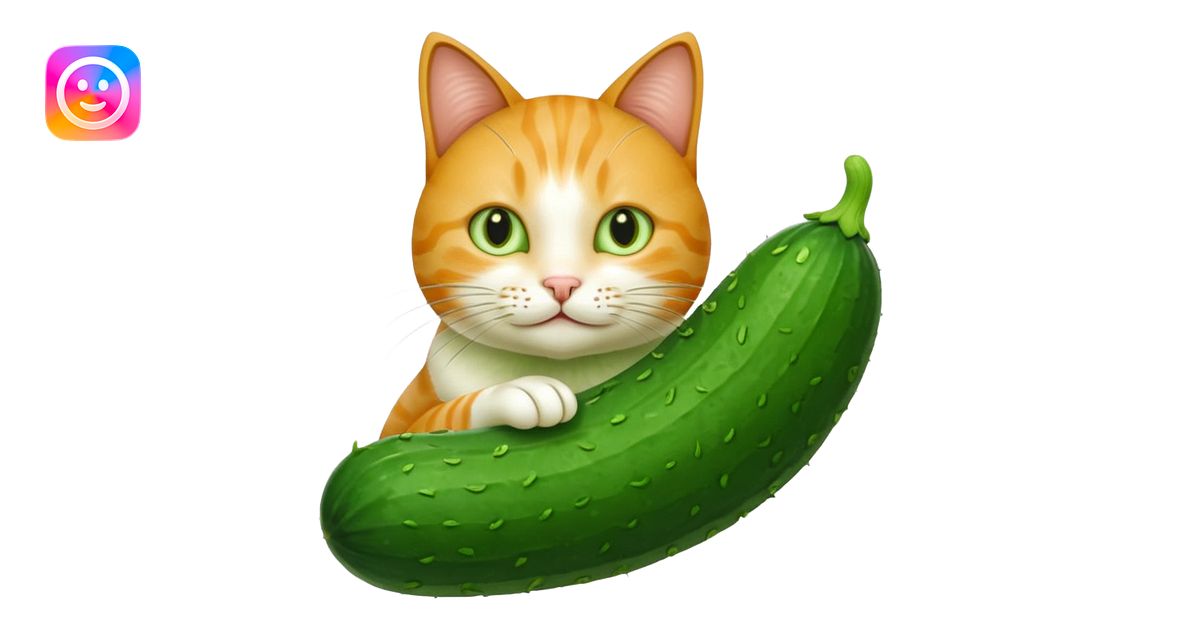 Cucumber cat put together emoji | AI Emoji Generator