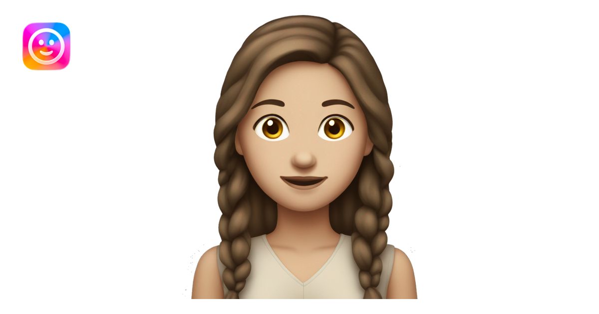 Modest fair skinned girl with brown hair emoji | AI Emoji Generator