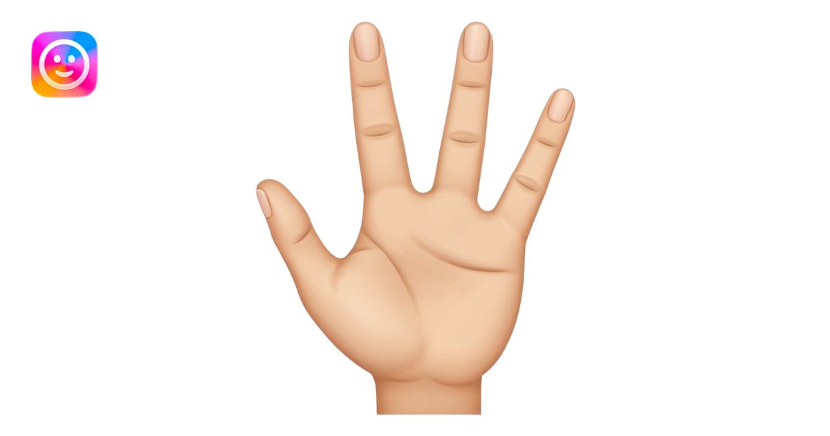 Mano con 4 dedos levantados y el otro doblado emoji | AI Emoji Generator