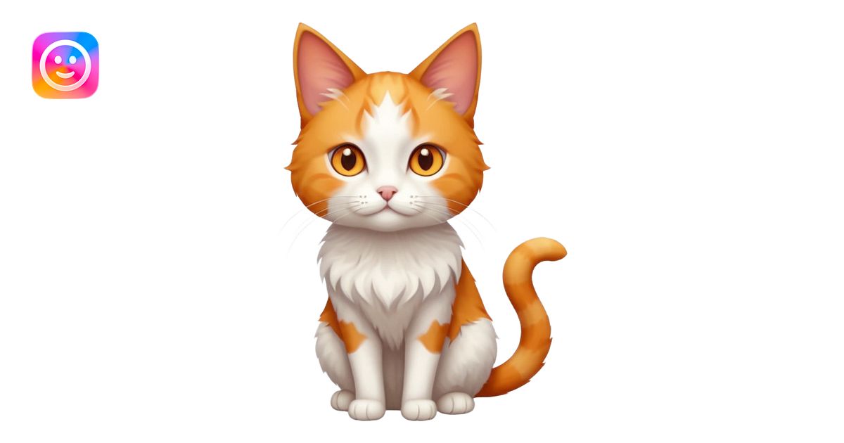 full body of tiny + skinny ginger and white cat with deep orange eyes ...