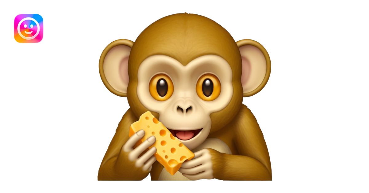 Monkey eating cheese emoji | AI Emoji Generator