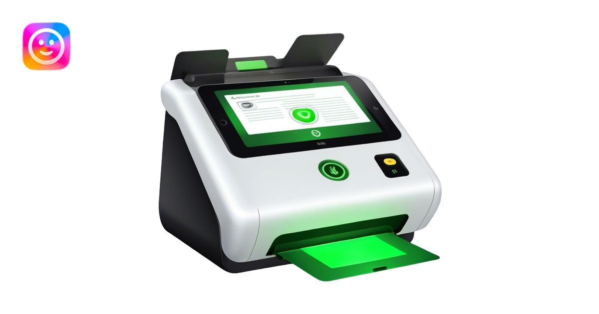scanner for document, green laser, front view emoji | AI Emoji Generator