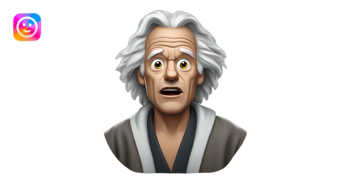 Doc brown from back to the future looking shocked and his mouth wide ...