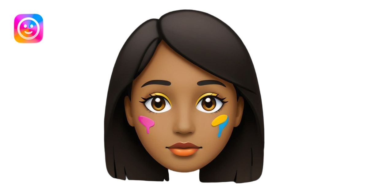 The emoji should represent transforming a photo into art. Center: a ...