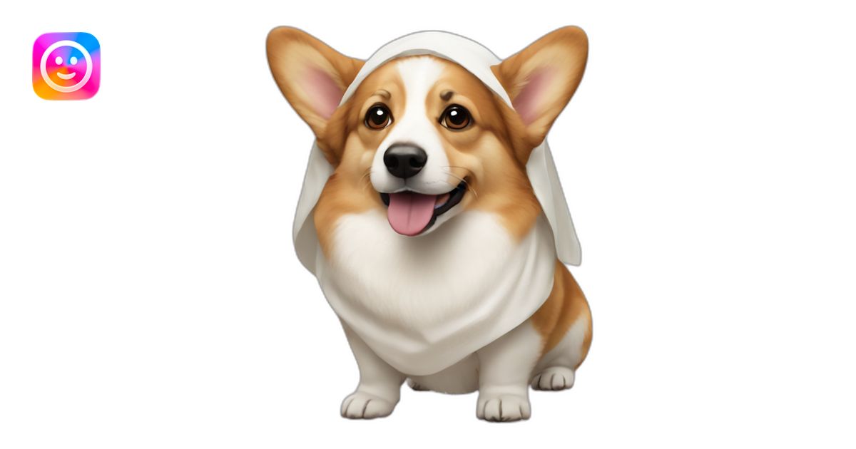 Corgi dressed as jesus emoji | AI Emoji Generator
