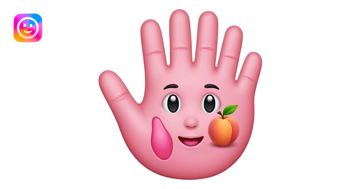 Peach emoji with handprint emoji | AI Emoji Generator