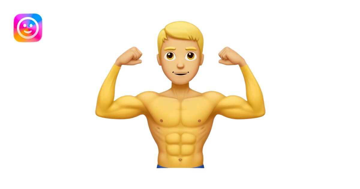 Yellow Man flexing skinny long arms emoji | AI Emoji Generator