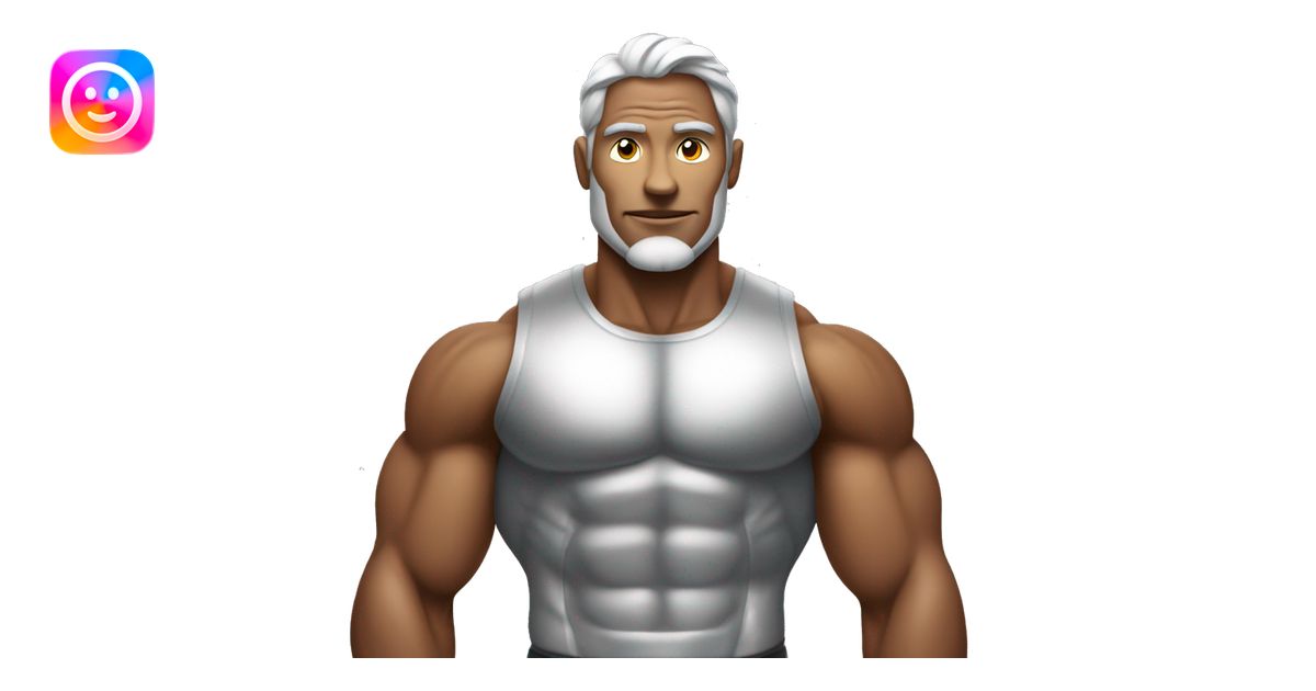 silver man muscular flex emoji | AI Emoji Generator