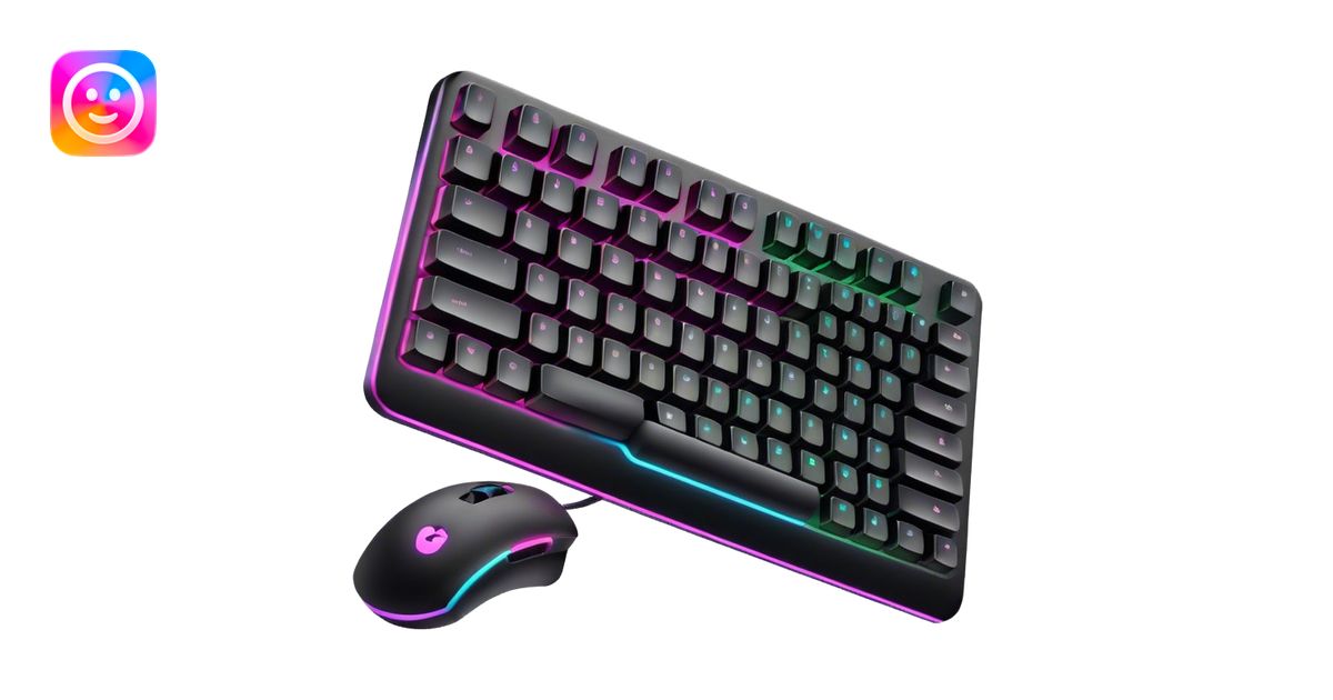 gaming keyboard, glowing rgb keys emoji | AI Emoji Generator
