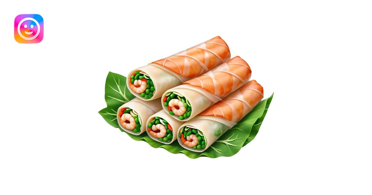 Vietnamese spring roll with a shrimp and green onion emoji | AI Emoji ...
