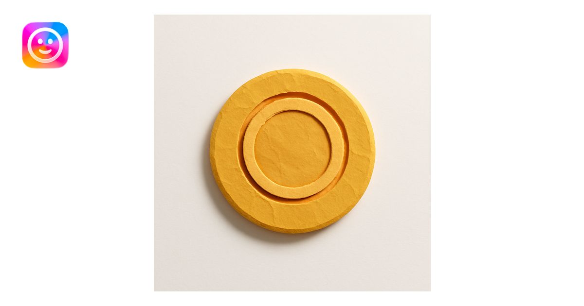 paper craft style dalgona candy with circle shape, inspired by Squid ...