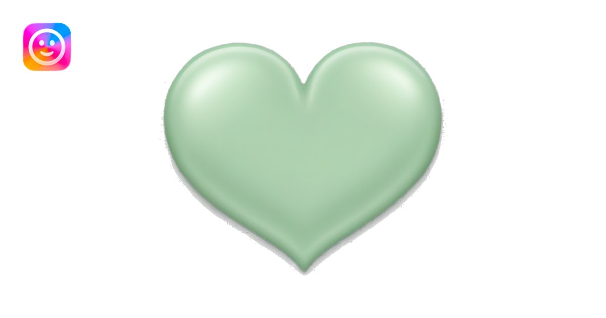 pale sage green heart shape emoji | AI Emoji Generator