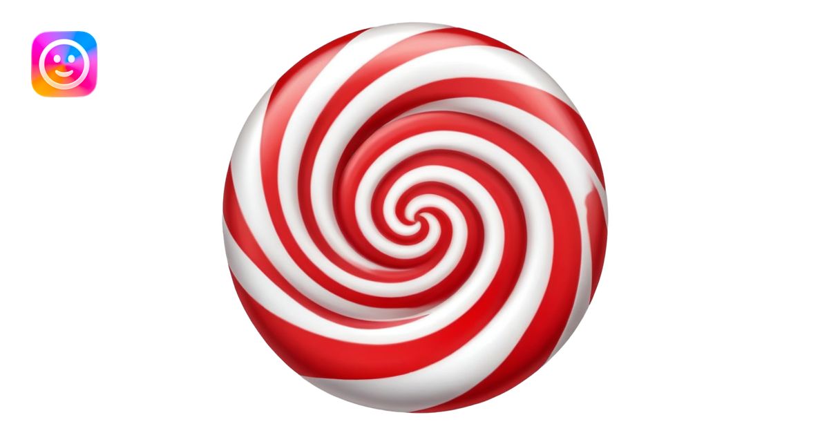 peppermint candy with red and white swirl emoji | AI Emoji Generator