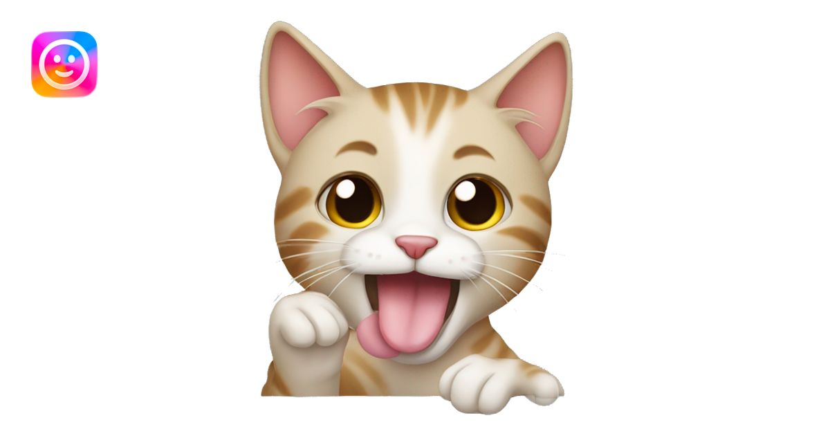 cute cat licking its paws emoji | AI Emoji Generator