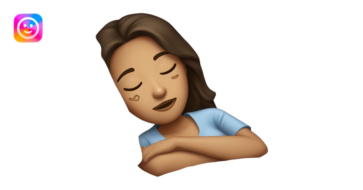 Brunette girl sleeping emoji | AI Emoji Generator
