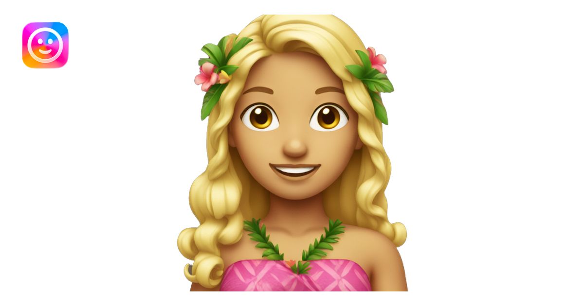 blonde hawaiian hula girl emoji | AI Emoji Generator