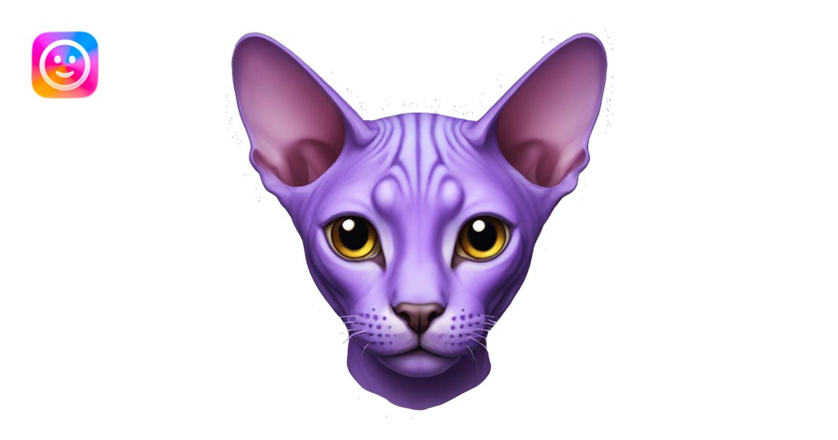 Purple sphynx cat head emoji | AI Emoji Generator
