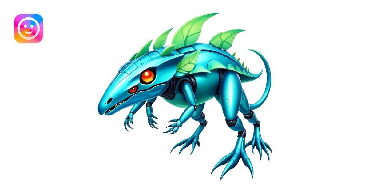 exotic tropical cyber-Fakémon-Vernid-creature emoji | AI Emoji Generator