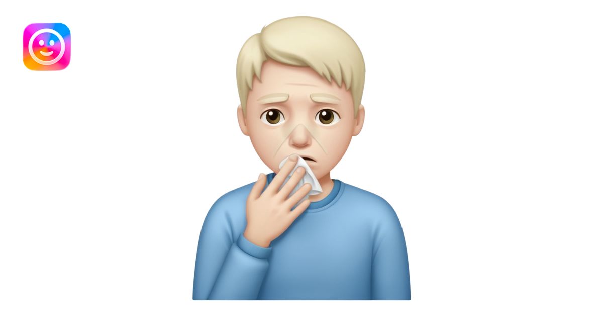 sick person with tissue on nose, and is shaking. emoji | AI Emoji Generator