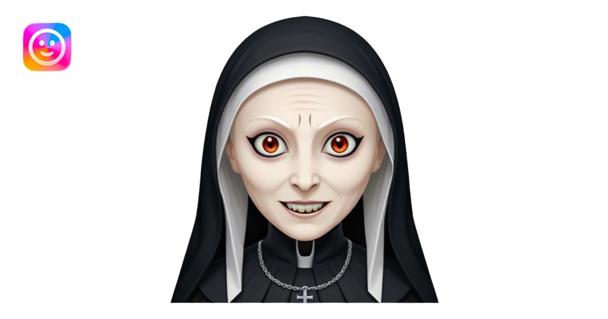 create an evil nun emoji based on valak from the conjuring emoji | AI ...