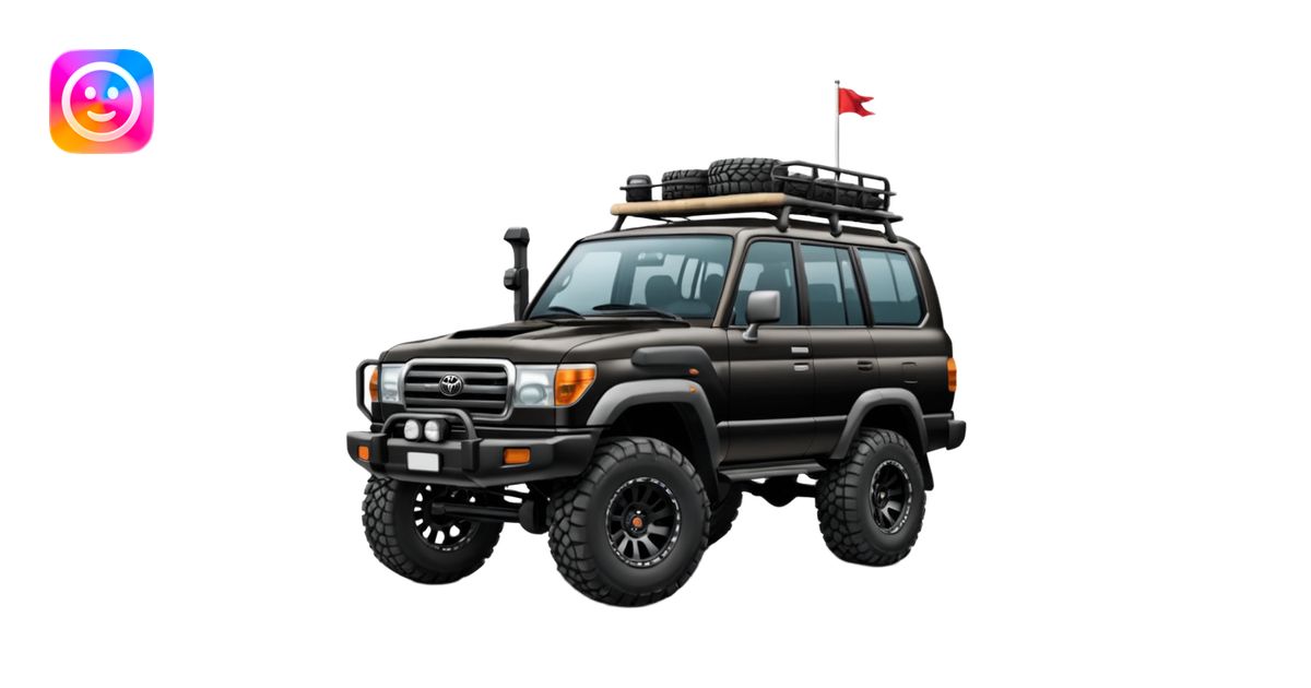 Modified Toyota landcr black color car uiser emoji | AI Emoji Generator