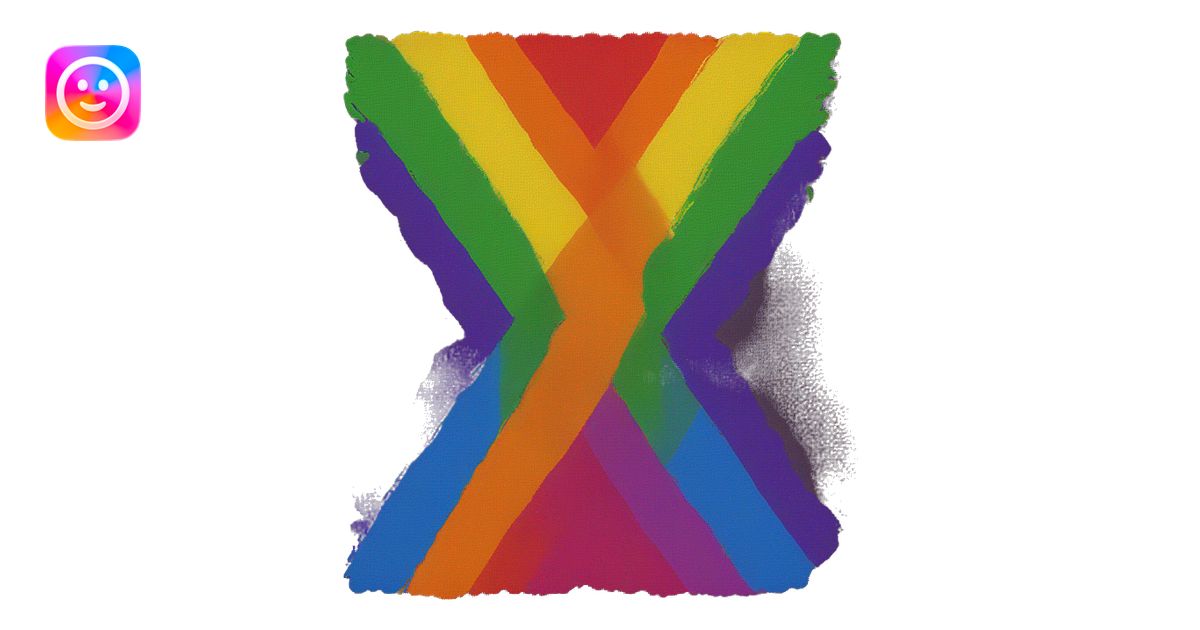 LGBT flag X emoji | AI Emoji Generator