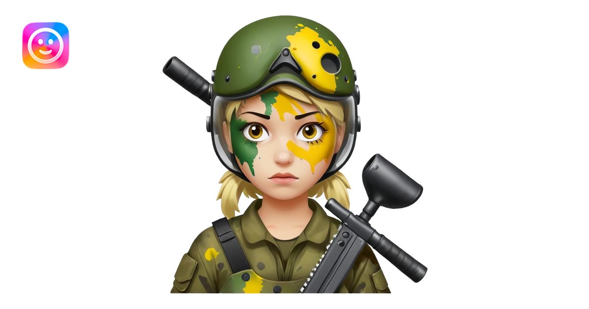 paintball player face girl emoji | AI Emoji Generator