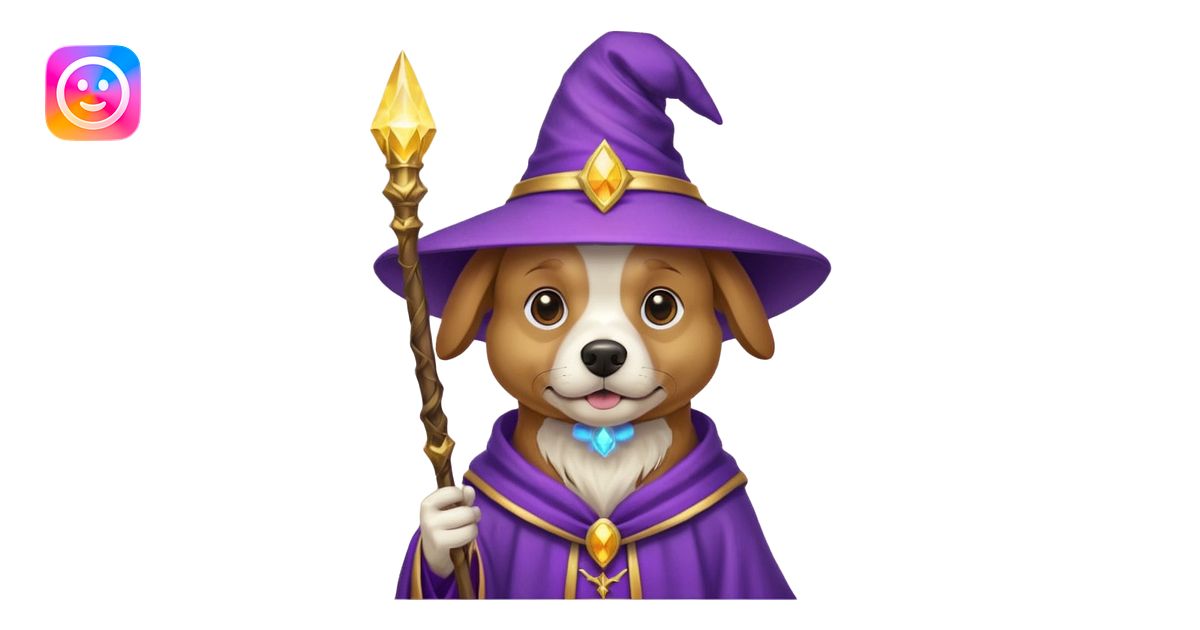 Dog wizard emoji | AI Emoji Generator
