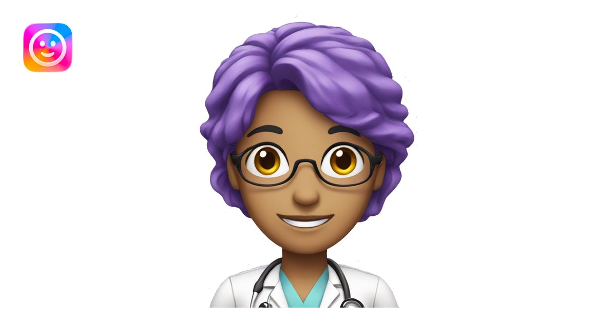 doctor woman purple hair smile emoji | AI Emoji Generator