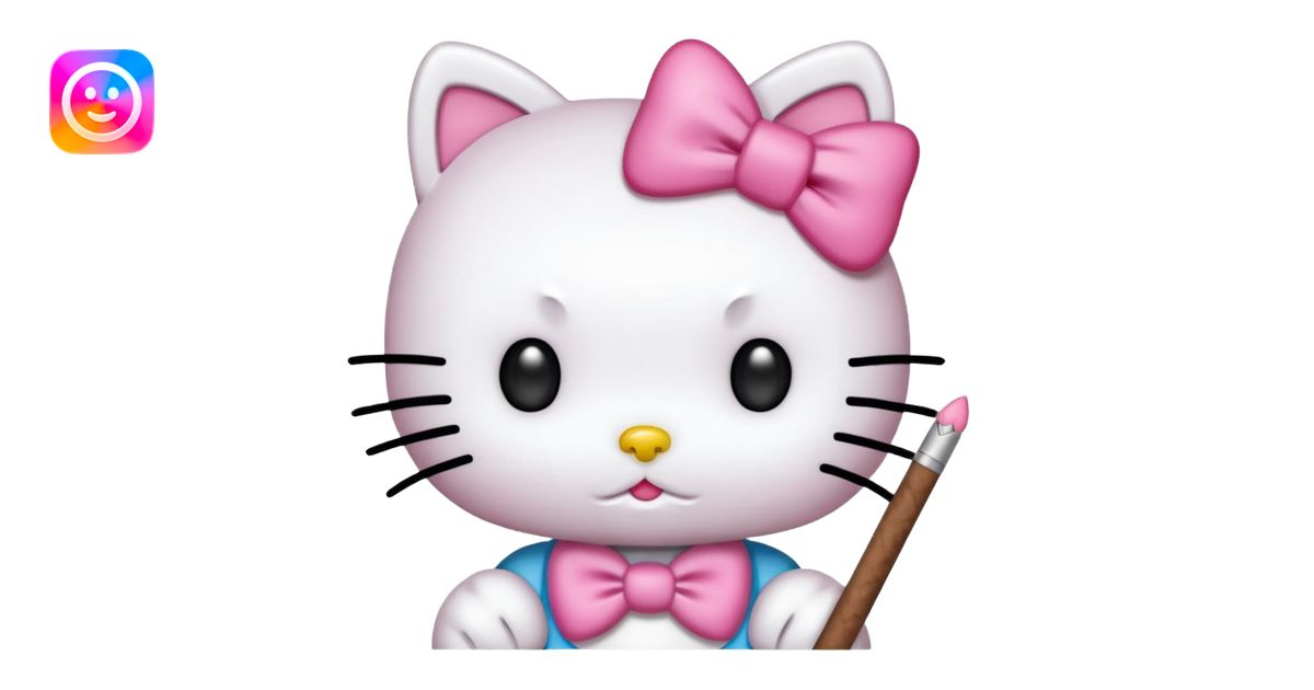hello kitty with a blunt emoji | AI Emoji Generator