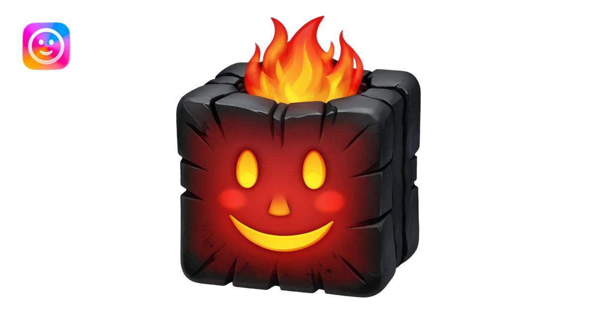burning coal square emoji | AI Emoji Generator