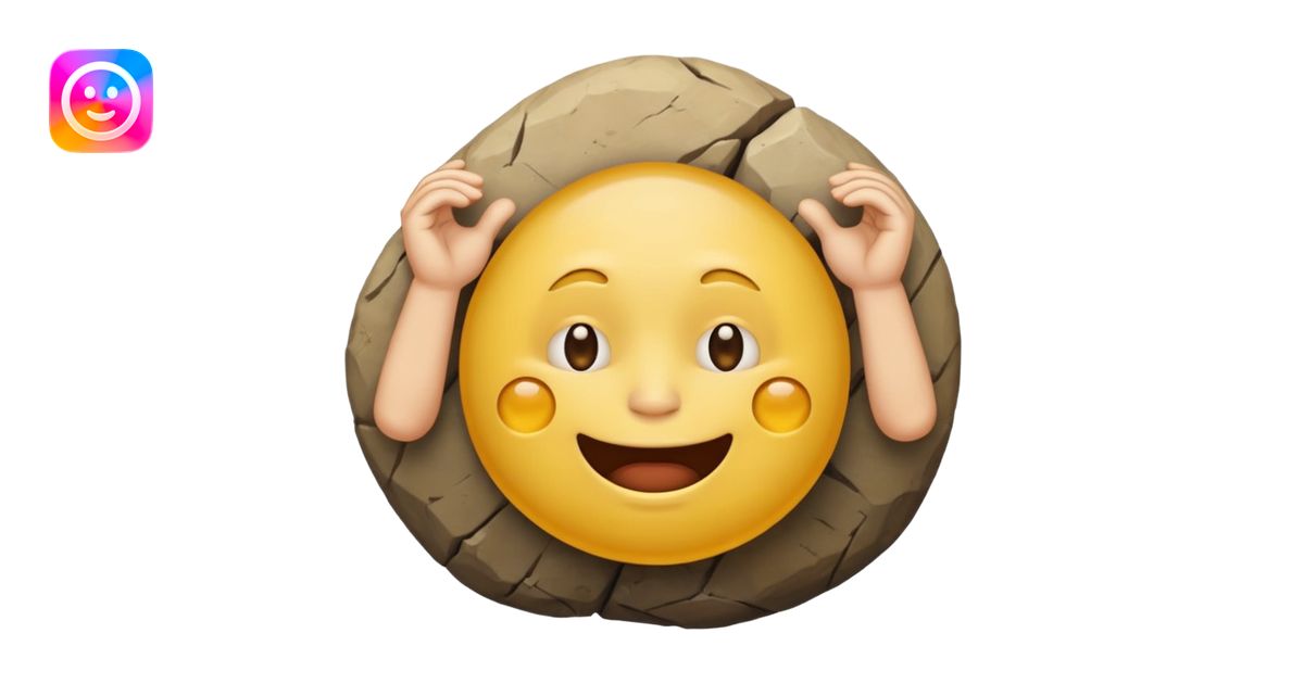 a yellow emoji circle with rock on hands and he looks super drunk emoji ...