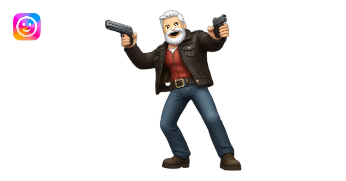 biff wiff santa beard wearing a leather jacket (full body, ios17 ...