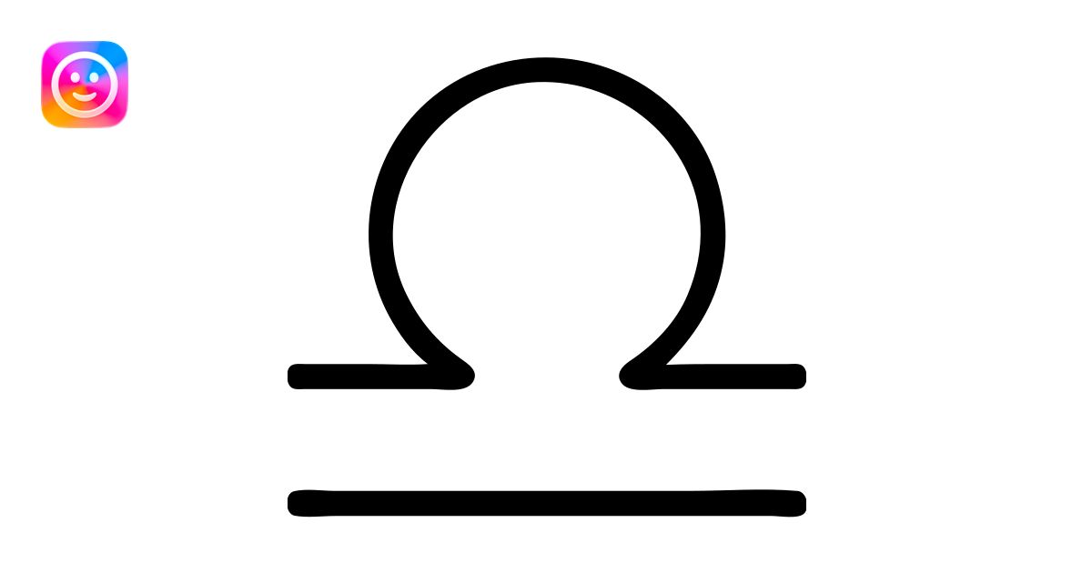 simple black outline icon of the Libra zodiac sign, minimal, no fill ...
