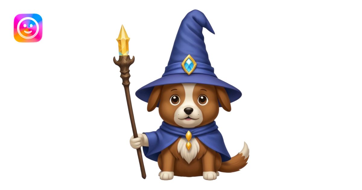 Dog wizard emoji | AI Emoji Generator