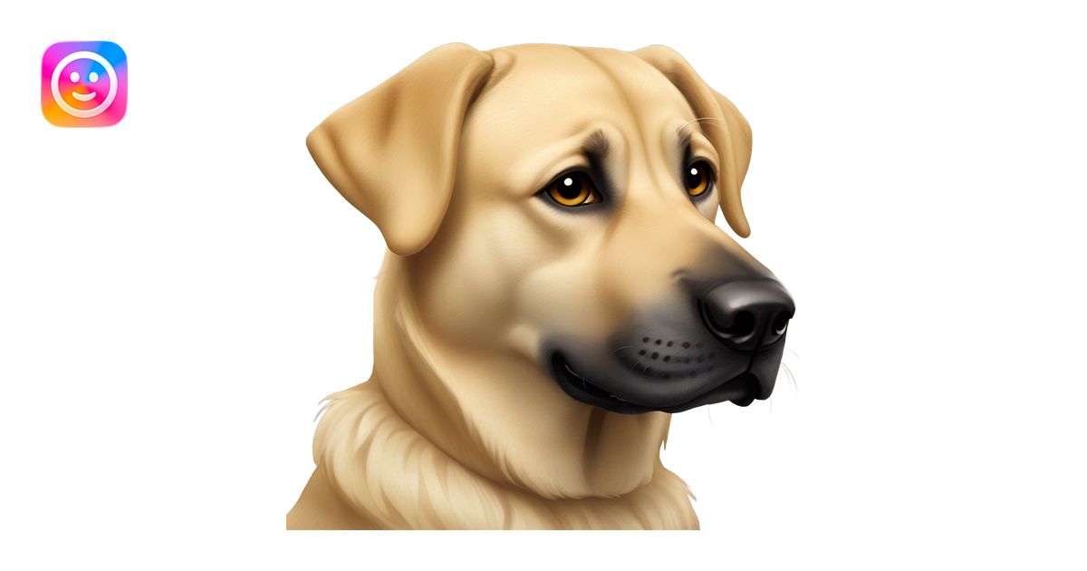 Black Alsatian and pale golden Labrador emoji | AI Emoji Generator