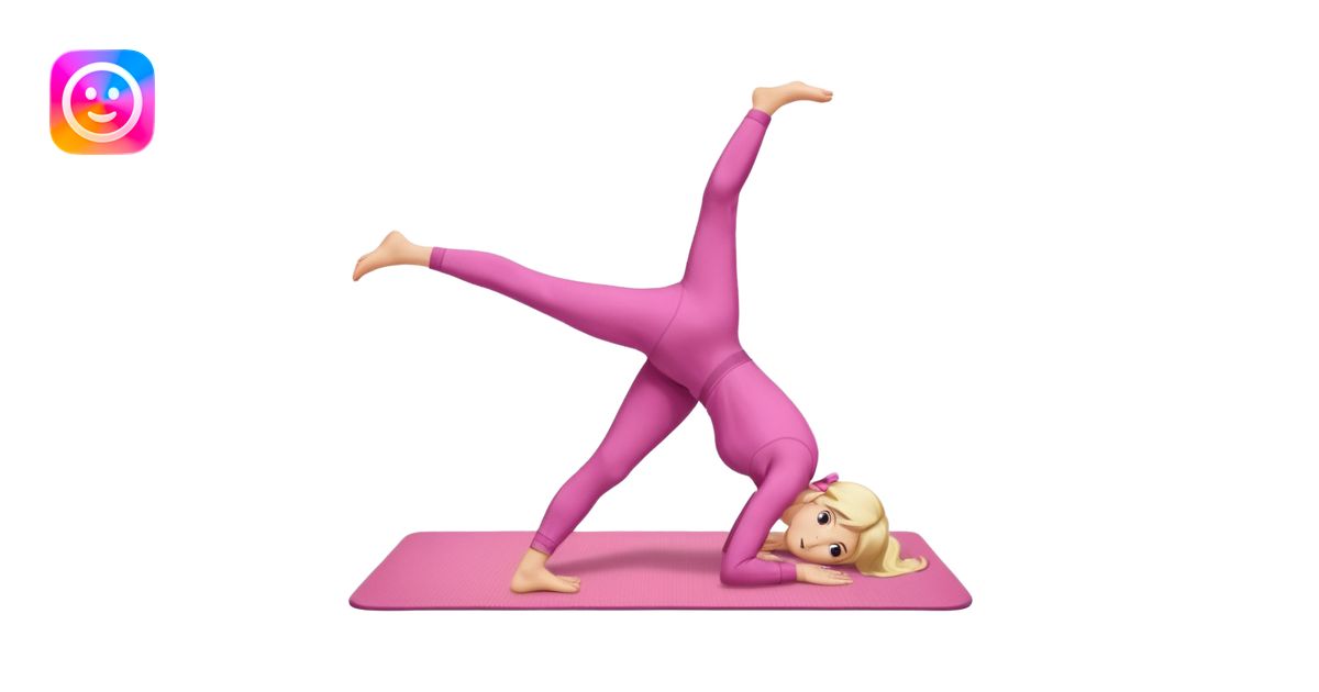A fair-haired girl in a pink suit does a back bridge on a mat. two legs ...