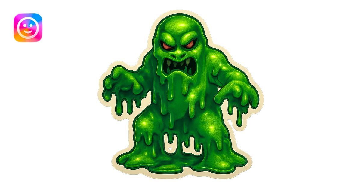 Slime monster. green slime. scary sinister. slime attacks. show full ...
