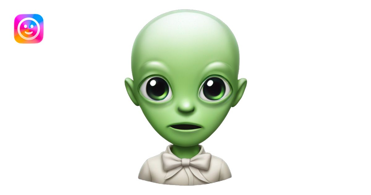 alien with a bow on head emoji | AI Emoji Generator