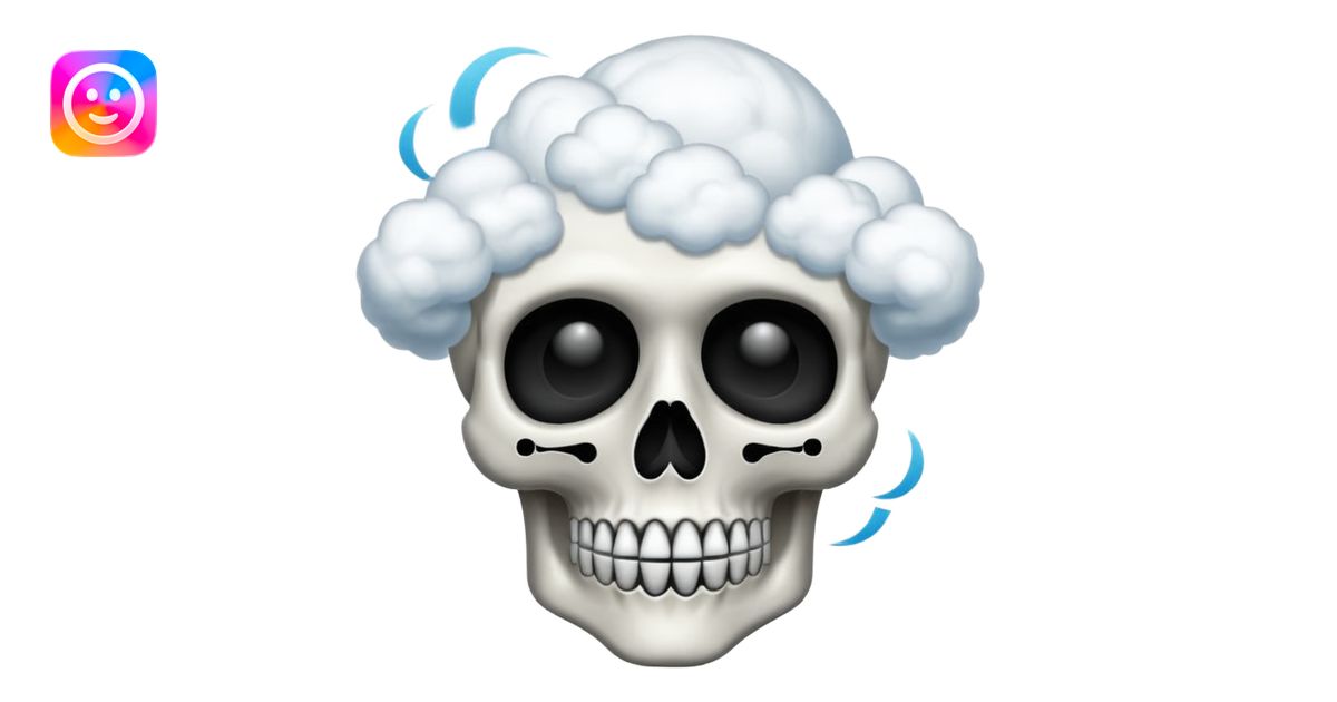 Calavera con nubes emoji | AI Emoji Generator