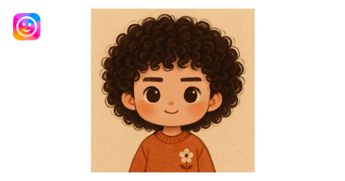 Haz el pelo mucho más rizado y las cejas más rectas, manteniendo el ...