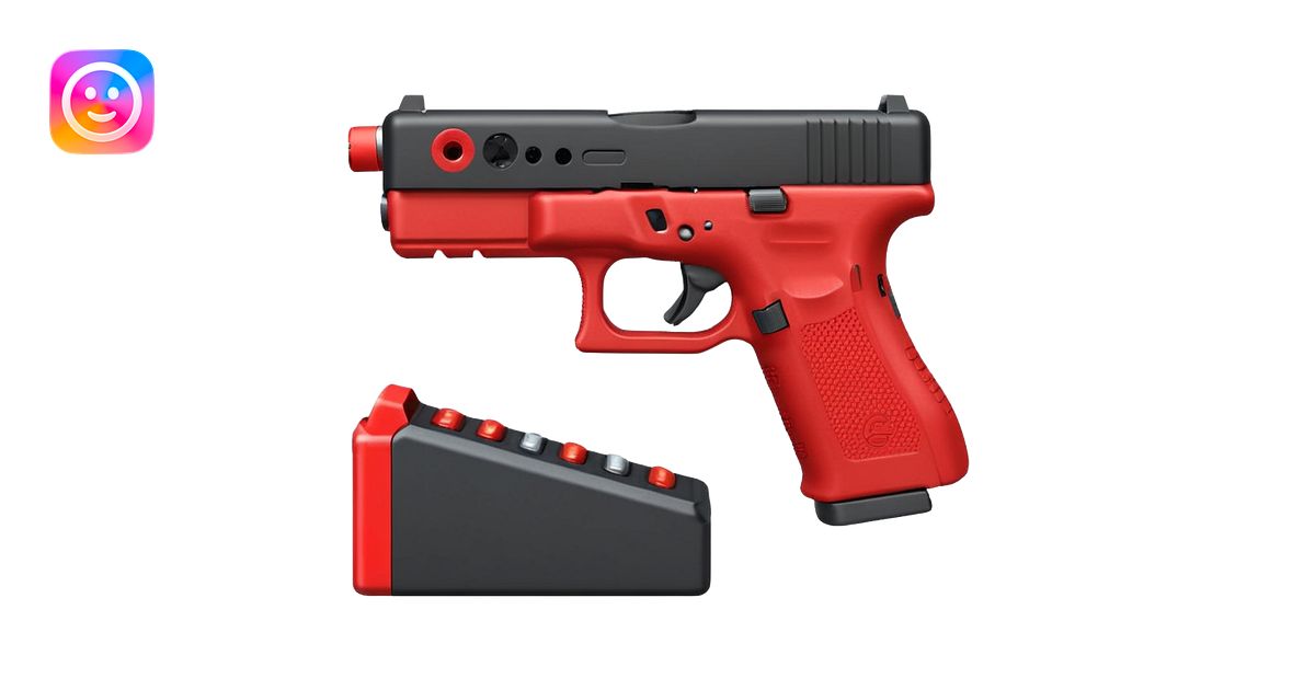 a red glock 20 with a drum mag inside of it with a red flag like people ...