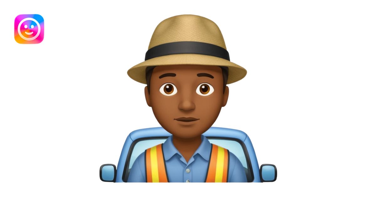 homme créole réunionnais avec chapeau embouteillage route emoji | AI ...