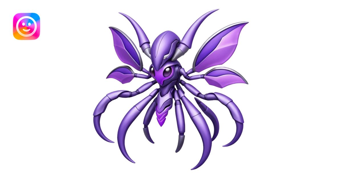 Genesect-Lunala-Fakémon-hybrid-creature (full body) emoji | AI Emoji ...