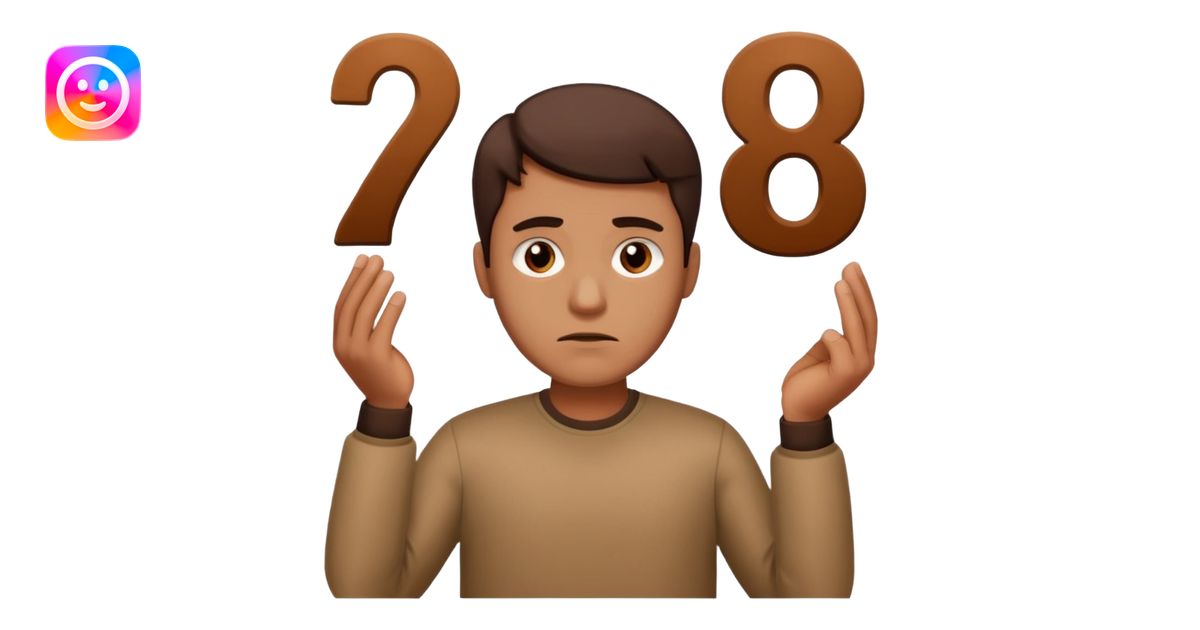 man frowning holding up numbers 6 and 7 emoji | AI Emoji Generator
