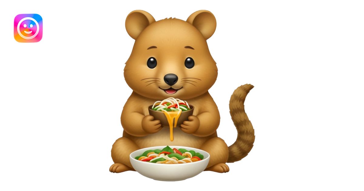 quokka eating vietnamese food emoji | AI Emoji Generator