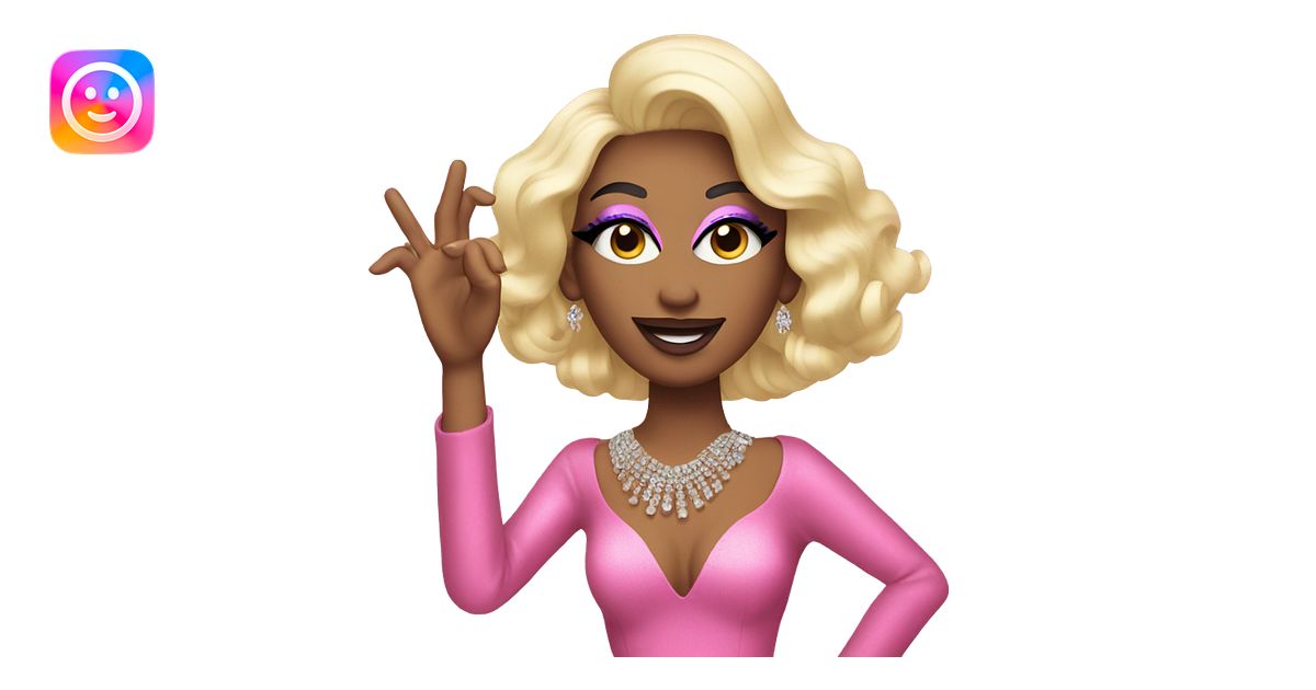 A drag queen doing the vogueing hand pose emoji | AI Emoji Generator