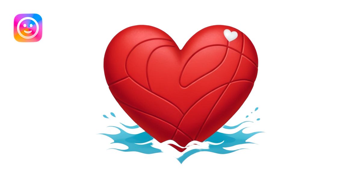 Natación y voley en un corazón de color emoji | AI Emoji Generator
