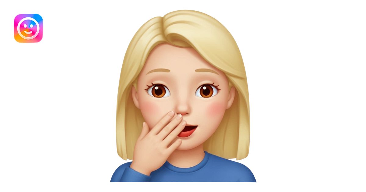 Hand over mouth with blushed cheeks more redness on cheek and smiling ...