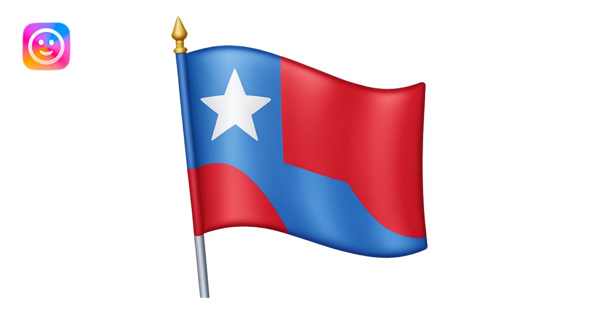 Make an emoji of a flag that is red blue red it’s a star in the middle ...